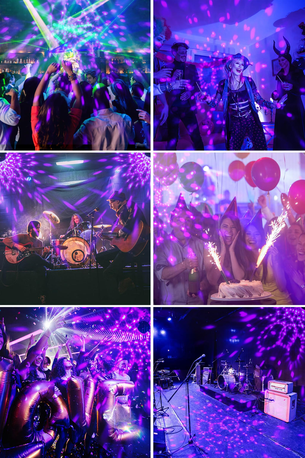 Litake UV Black Light for Glow Party, Sound Activated Party Light with ...